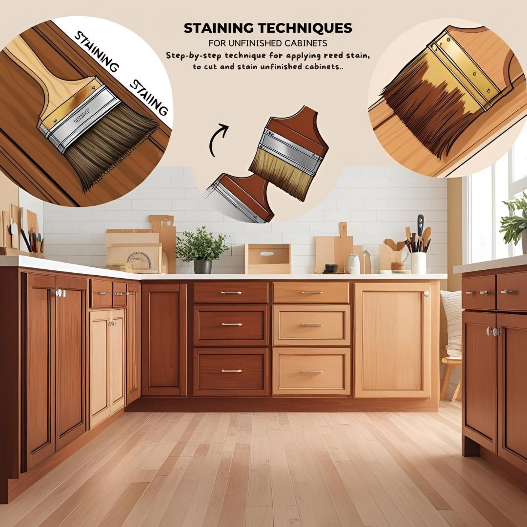 7 Genius tips to Stain Unfinished Cabinets [Like a Pro] - American Made ...